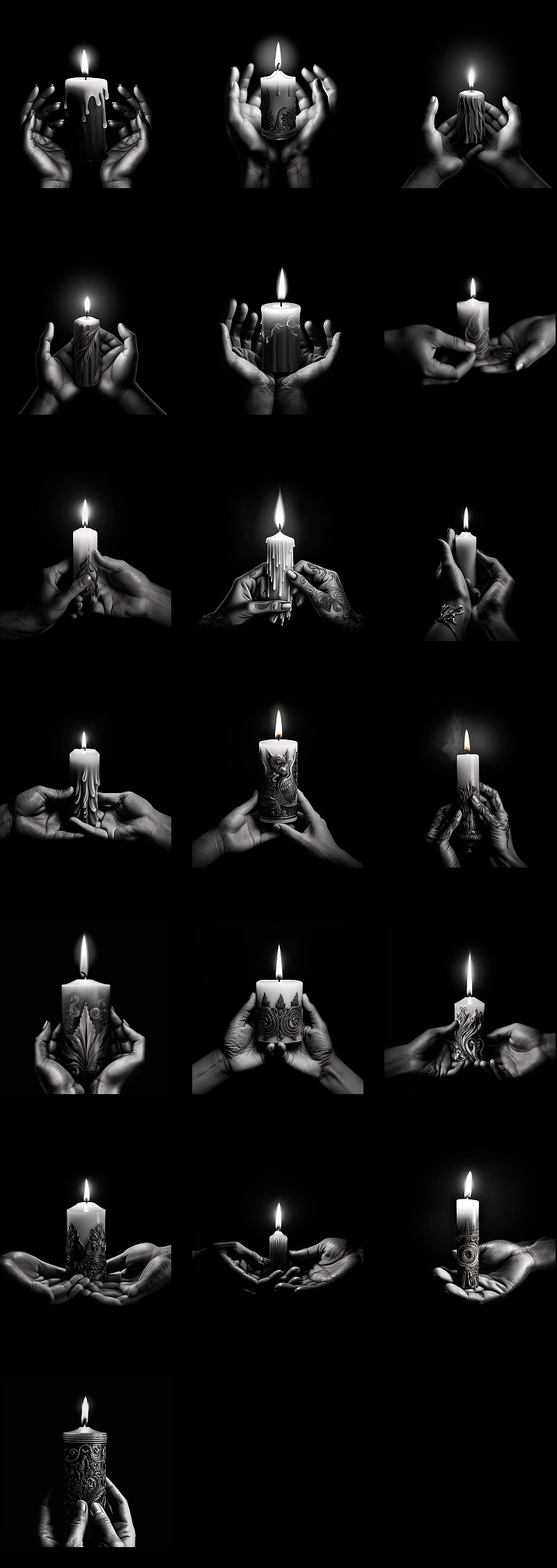 Свеча в ладонях | Гравировка по камню